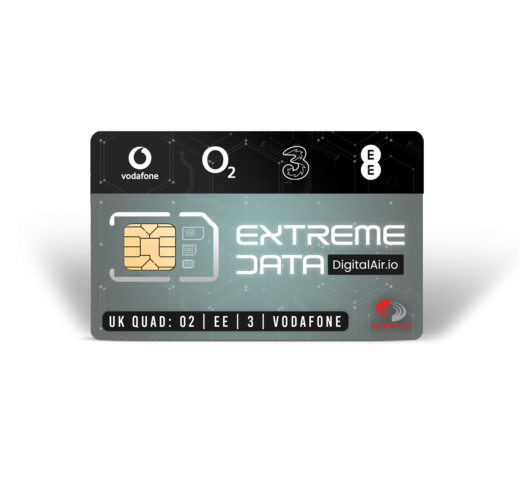 Multi Network Data SIM UK - EE O2 Three Vodafone Preloaded Data Every