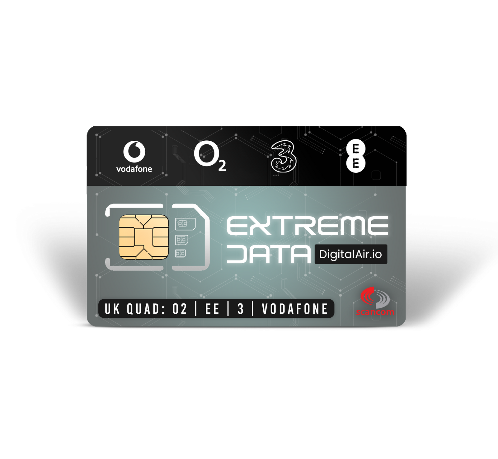 Multi Network Data SIM UK - EE O2 Three Vodafone Preloaded Data Every