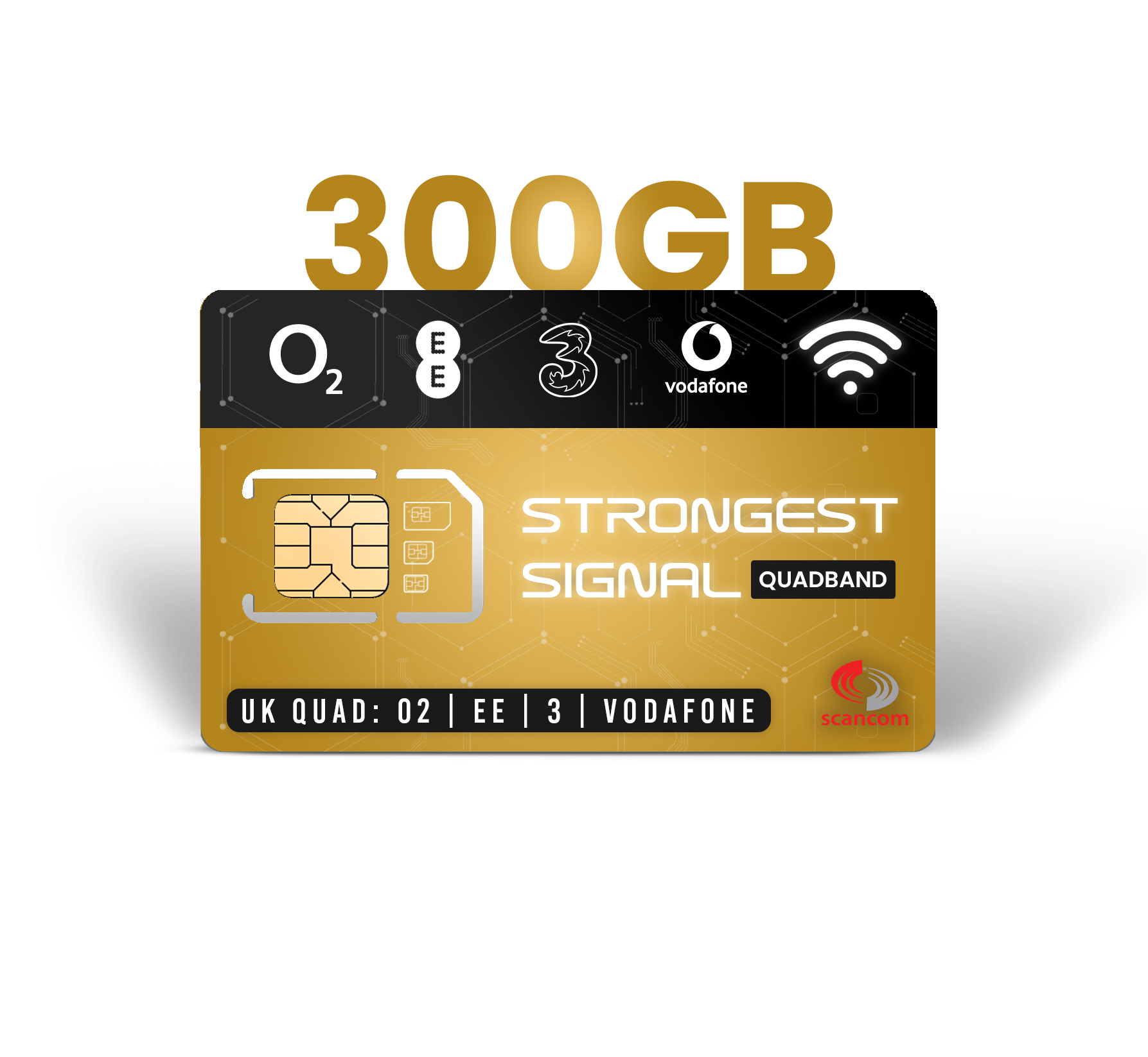 Multi Network 300GB Data SIM UK - EE O2 Three Vodafone Preloaded Data