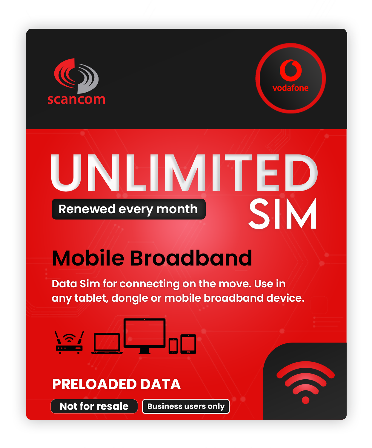Vodafone Unlimited 5G Preloaded Data SIM - Perfect for unlocked Phones